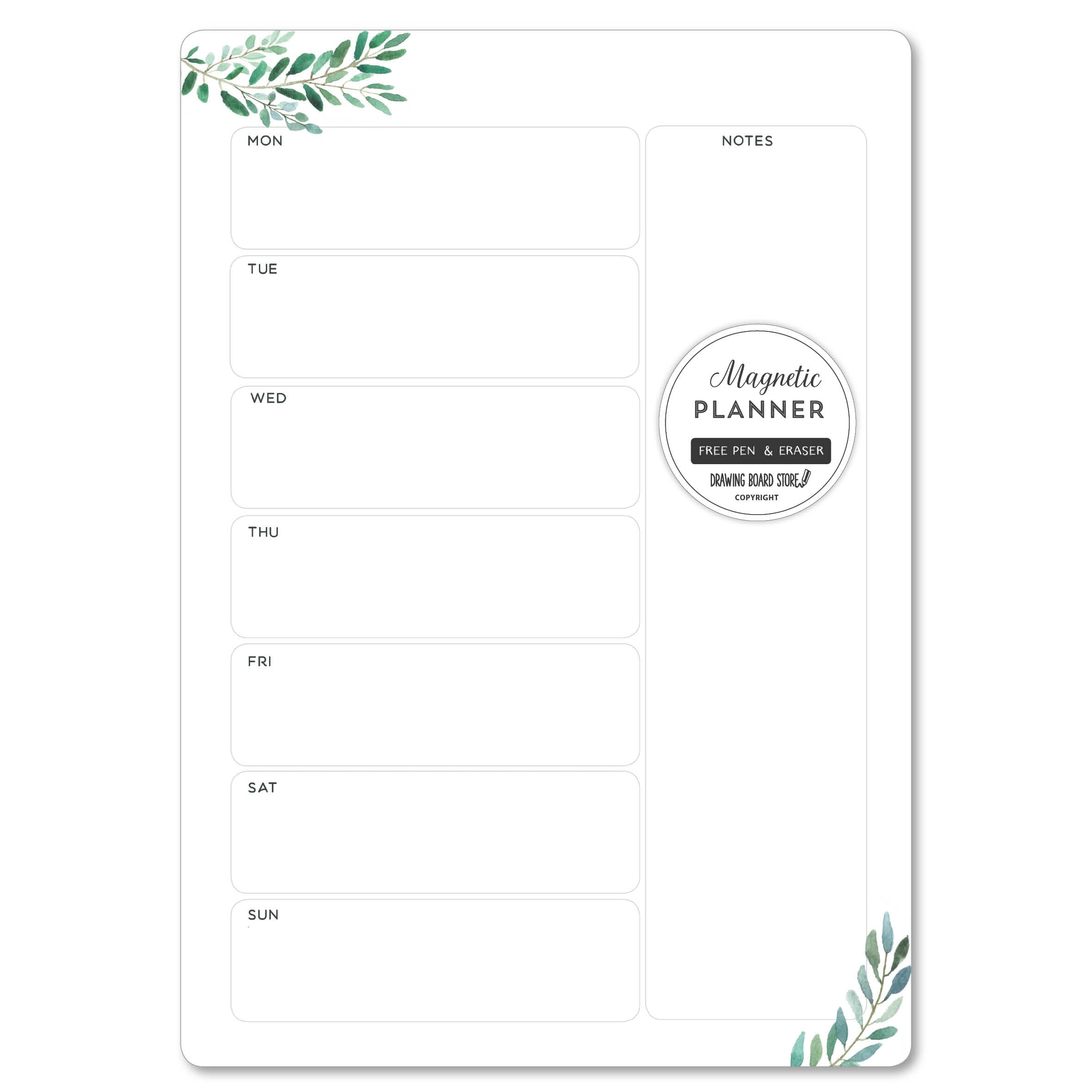WEEKLY PLAN Watercolour Leaves – Drawing Board Store