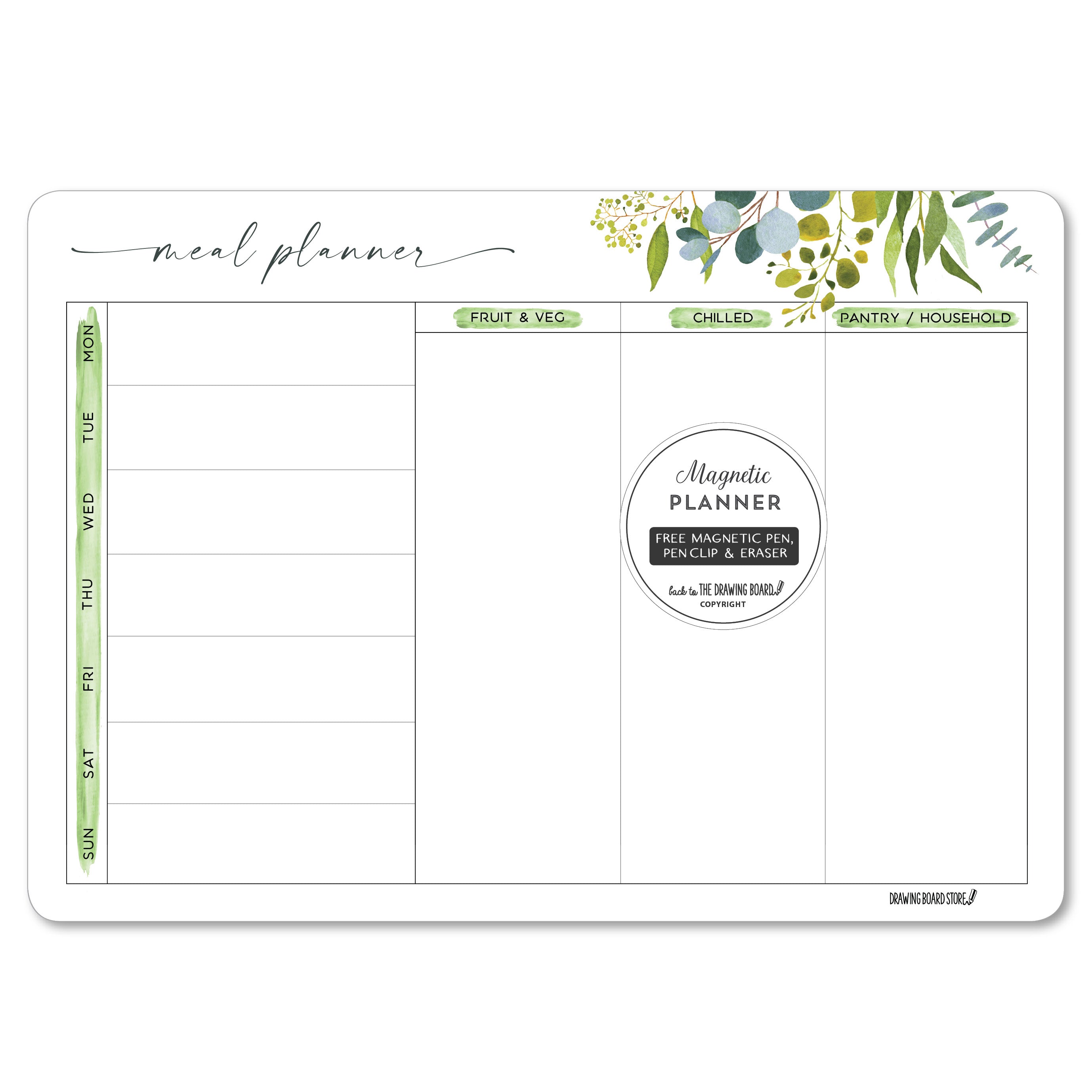 MEAL PLANNING LIST Eucalyptus – Drawing Board Store