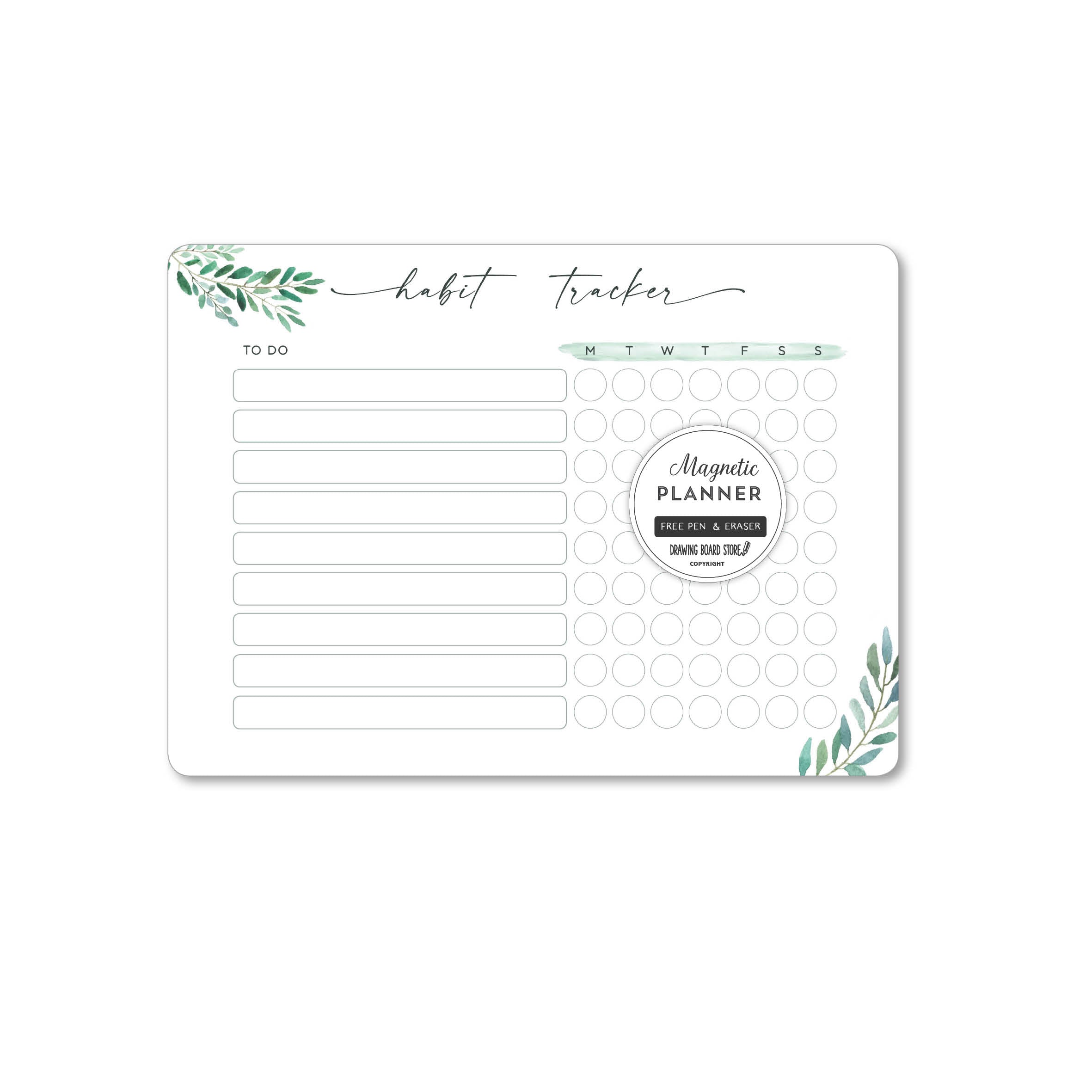 HABIT TRACKER Watercolour Leaves – Drawing Board Store