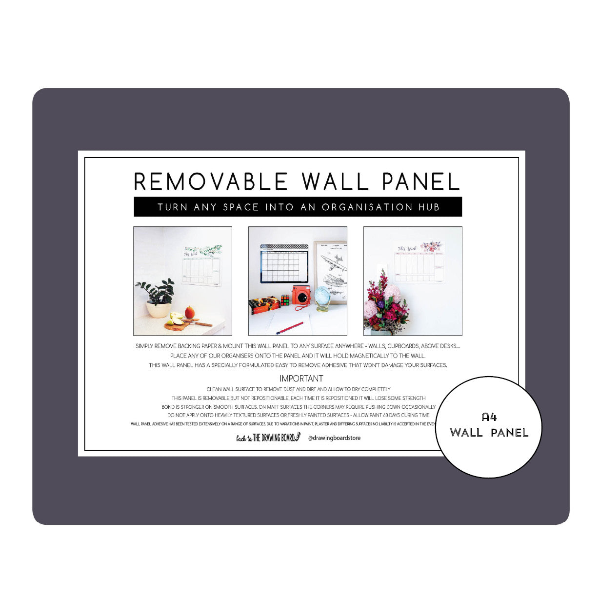 MAGNETIC WALL PANEL A4 Medium – Drawing Board Store