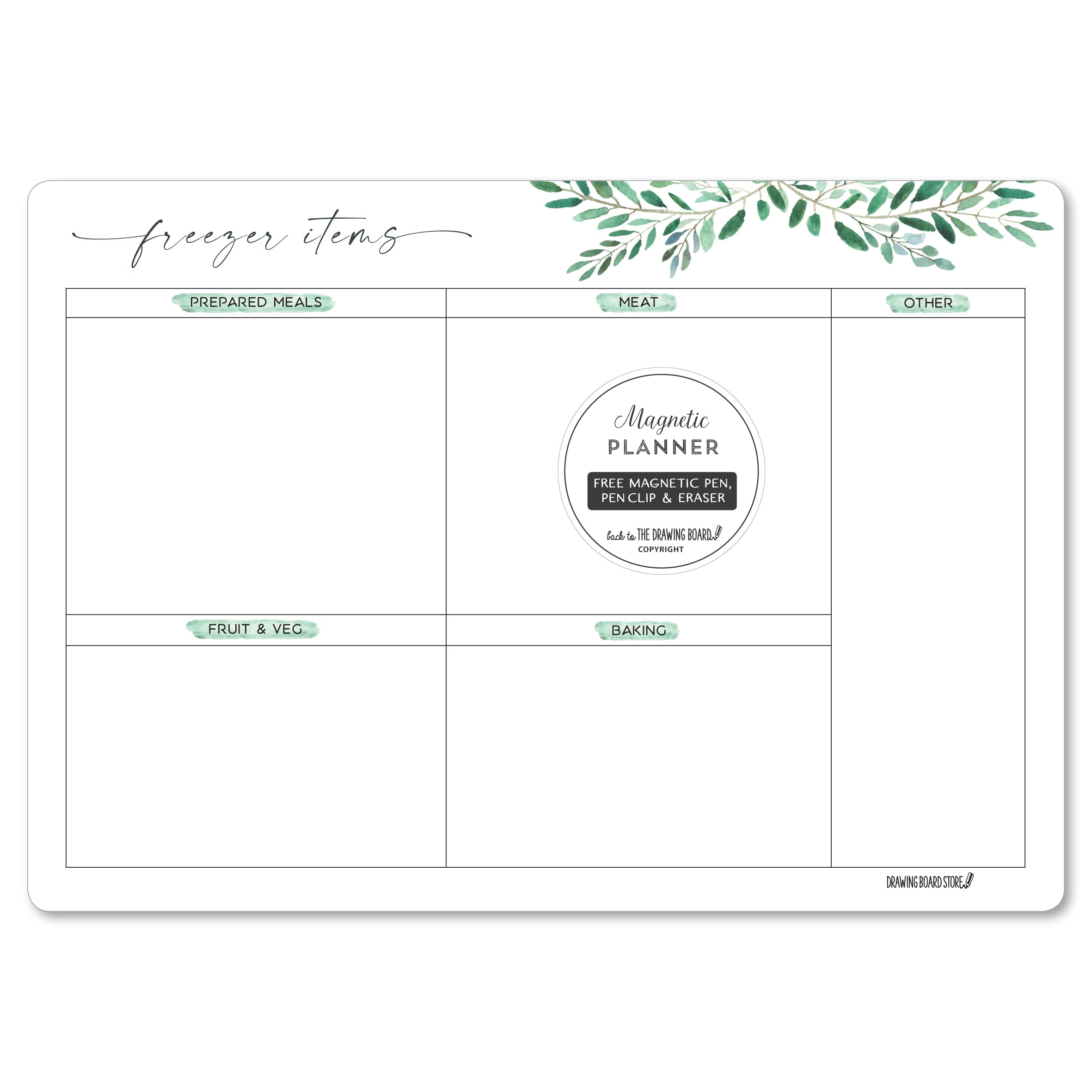 FREEZER LIST Watercolour Leaves – Drawing Board Store